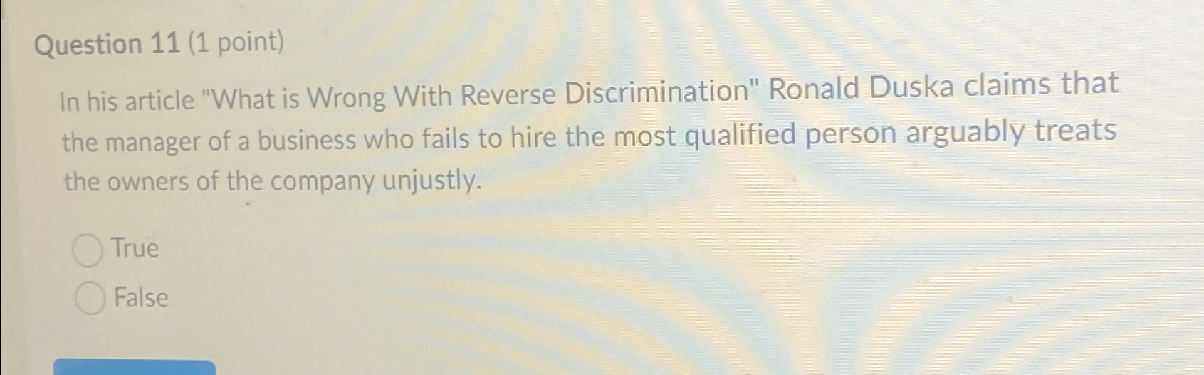 Solved Question 11 (1 ﻿point)In his article "What is Wrong | Chegg.com