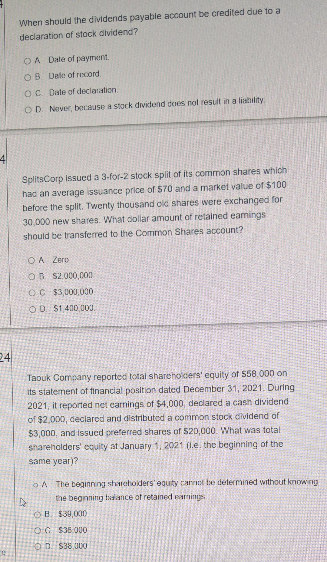 Solved When should the dividends payable account be credited | Chegg.com