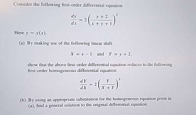 Solved Consider the following first-order differential | Chegg.com