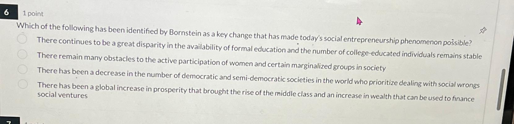 Solved 61 ﻿pointWhich of the following has been identified | Chegg.com