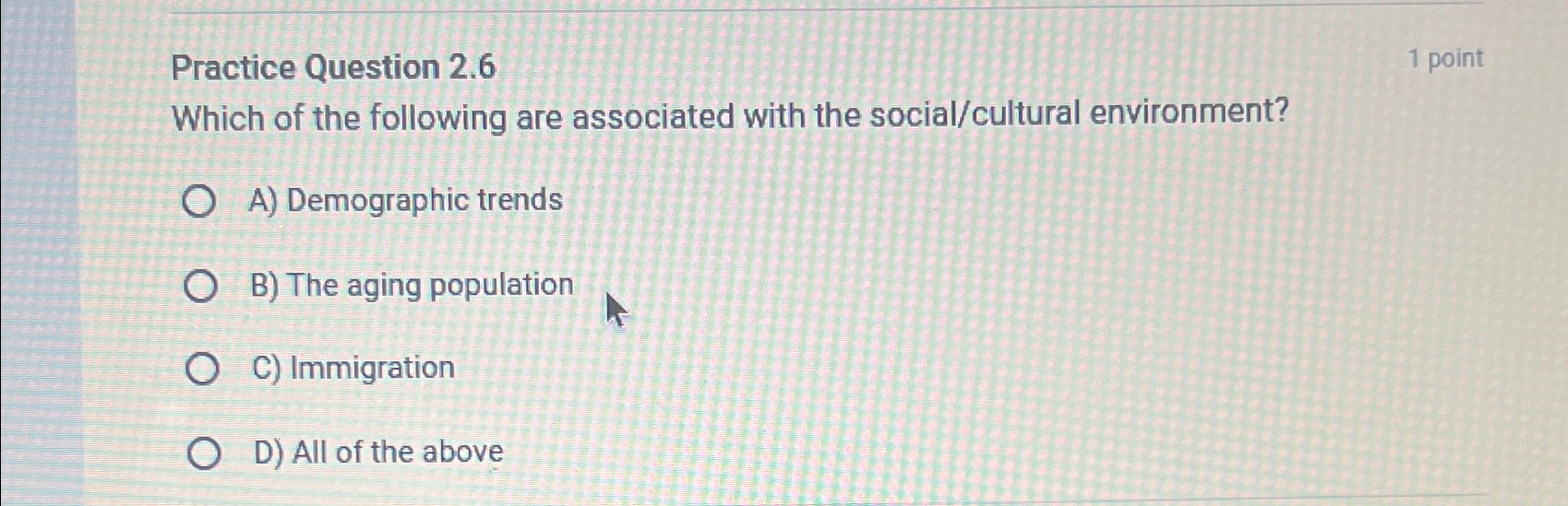 Solved Practice Question 2.61 ﻿pointWhich of the following | Chegg.com
