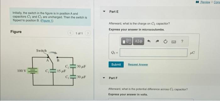Solved Initially, the switch in the figure is in position A | Chegg.com
