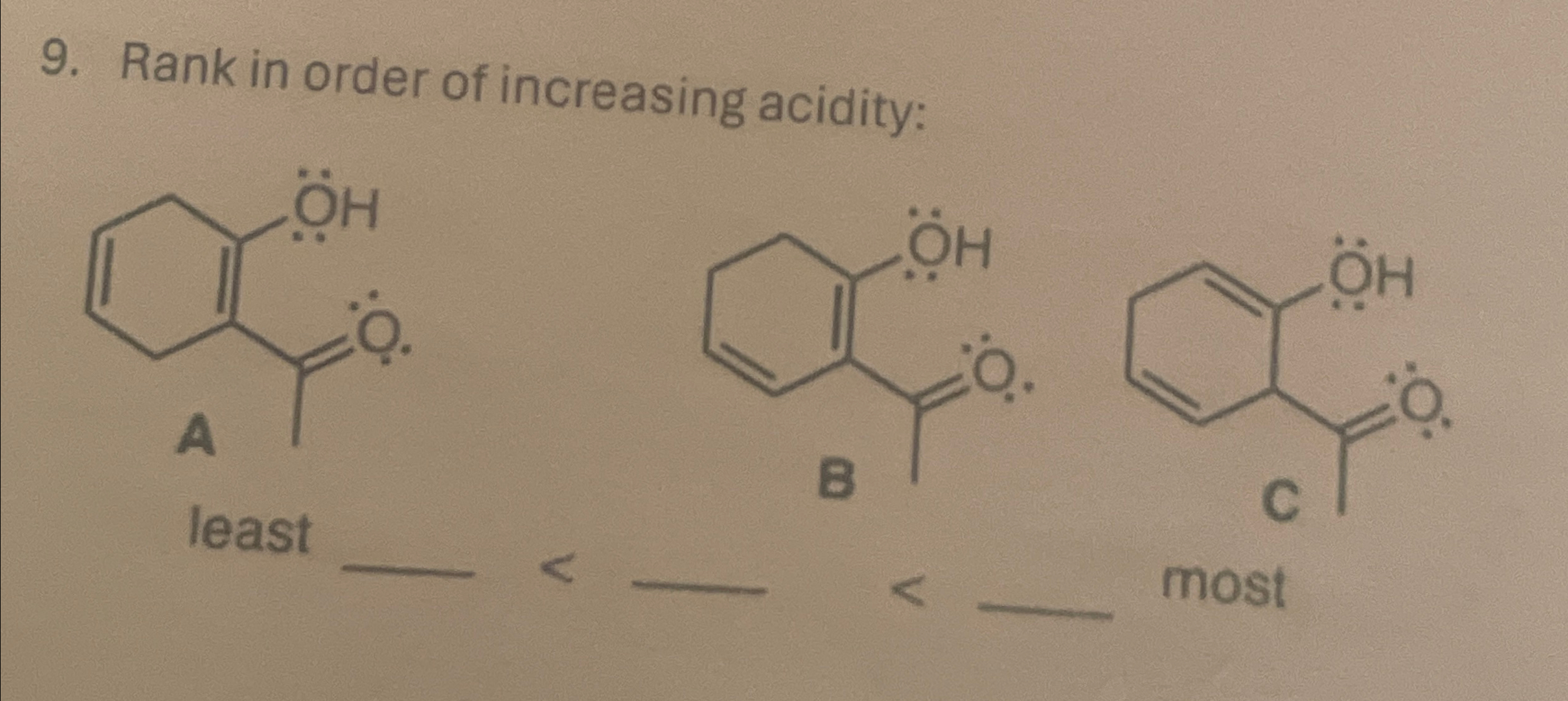 Solved Rank in order of increasing acidity:reast | Chegg.com