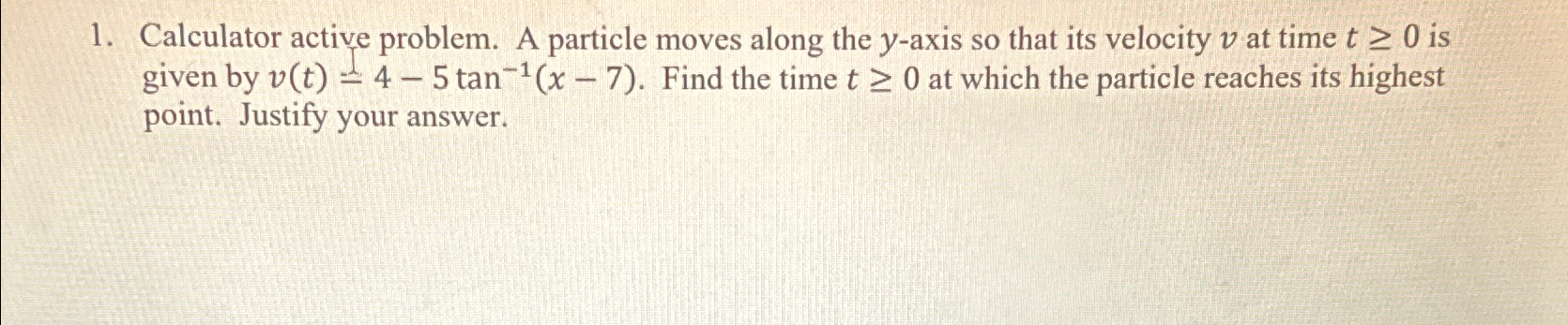 Solved Calculator active problem. A particle moves along the | Chegg.com