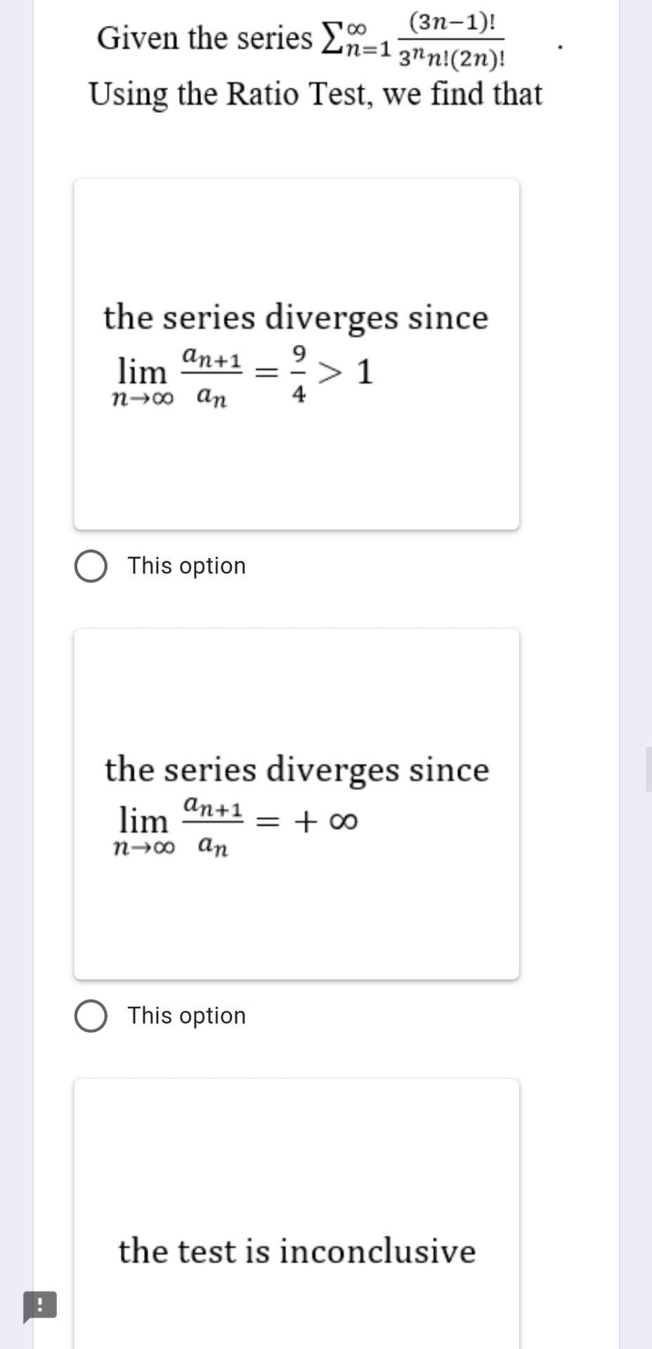 Solved 2n Given the series En-1 4+3n2 4n2-3 Using the Root | Chegg.com