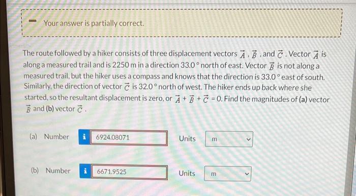 Solved The route followed by a hiker consists of three | Chegg.com