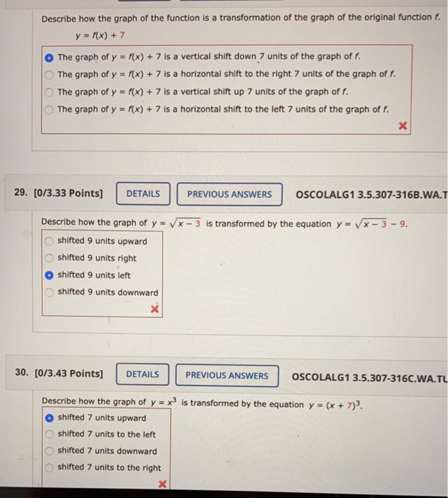 Solved Describe How The Graph Of The Function Is A Chegg Solved Describe How The Graph Of The Function Is A Chegg