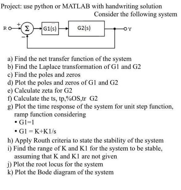 Solved Project: use python or MATLAB with handwriting | Chegg.com