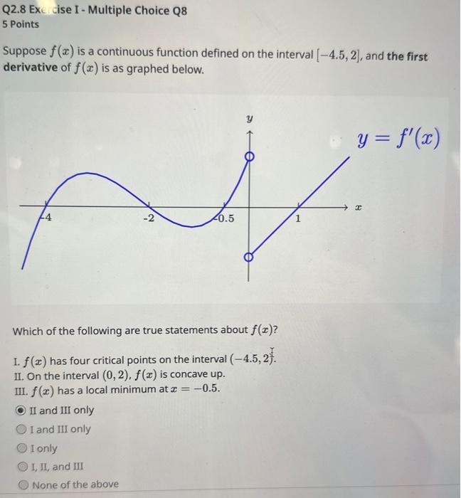 Q2.7 Exercise I-Multiple Choice Q7 5 points Suppose | Chegg.com