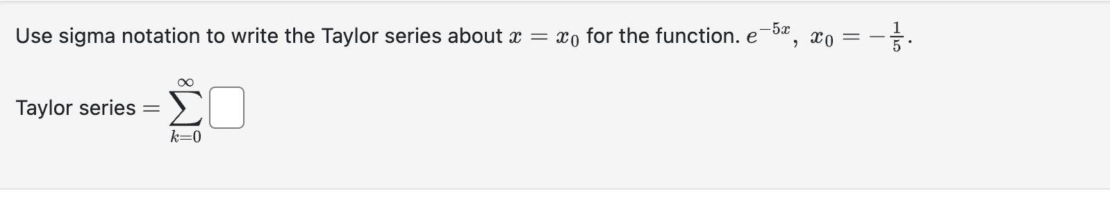 Solved Use sigma notation to write the Taylor series about | Chegg.com