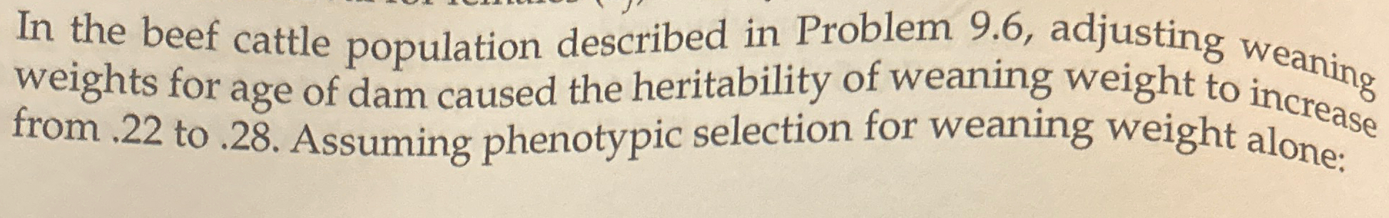 Solved In the beef cattle population described in Problem | Chegg.com
