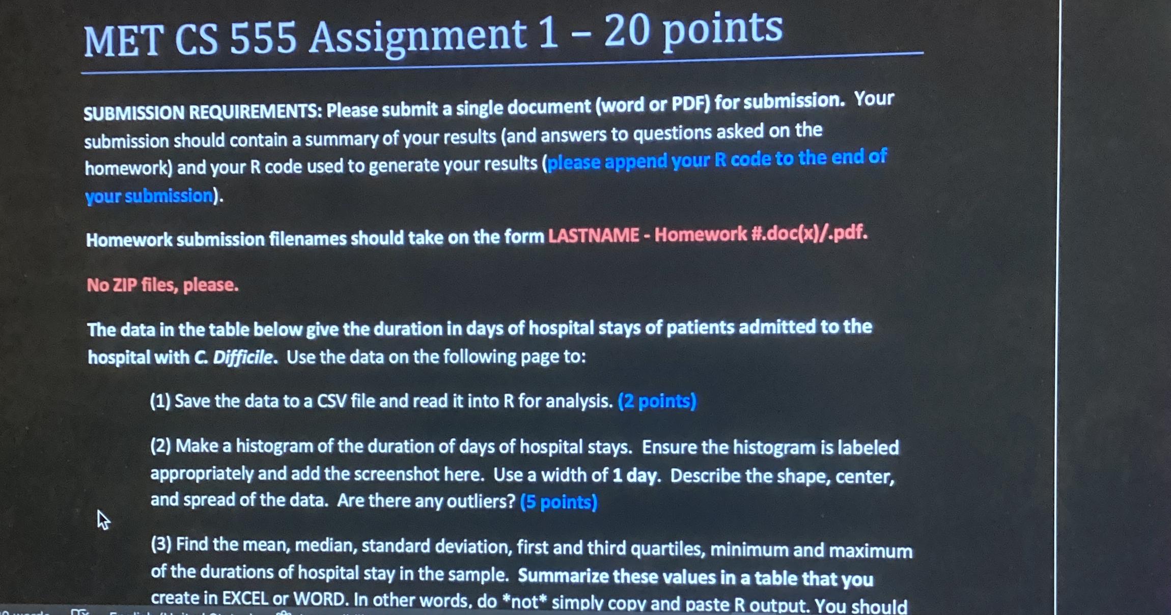 Solved MET CS 555 ﻿Assignment 1 - 20 ﻿pointsSUBMISSION | Chegg.com