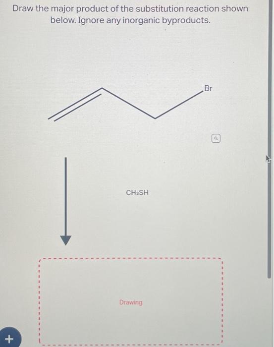 Solved Draw the major product of the substitution reaction | Chegg.com