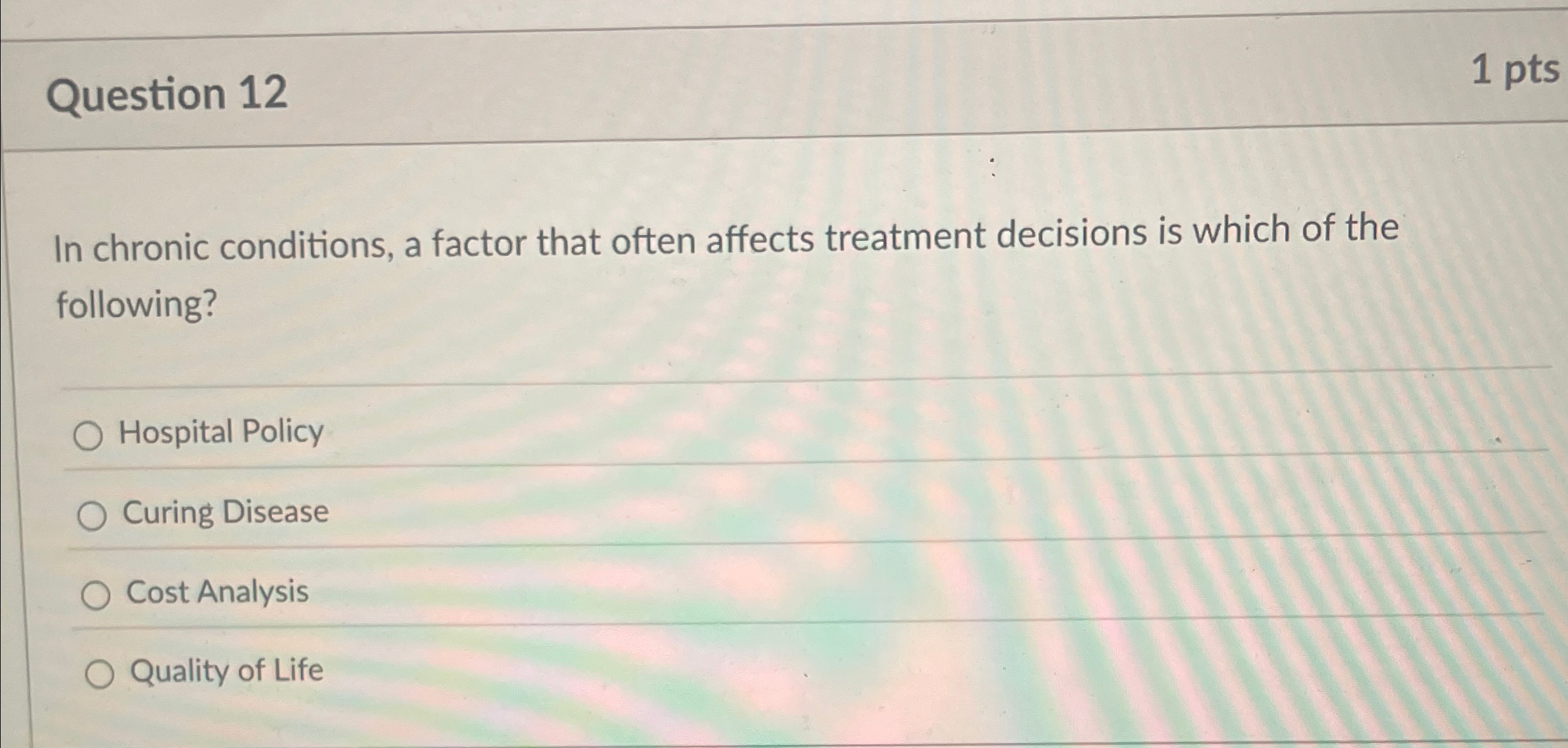 Solved Question 121 ﻿ptsIn chronic conditions, a factor that | Chegg.com