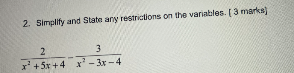 Solved Simplify and State any restrictions on the variables. | Chegg.com