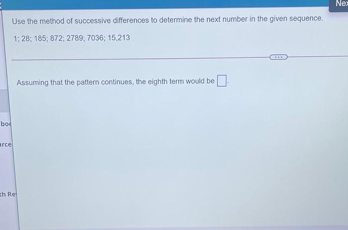 Solved Ne> Use the method of successive differences to | Chegg.com