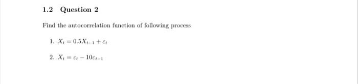 Solved Find The Autocorrelation Function Of Following