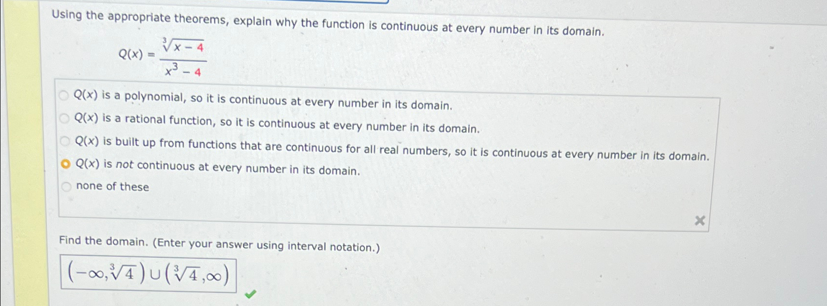 Solved Using the appropriate theorems, explain why the | Chegg.com