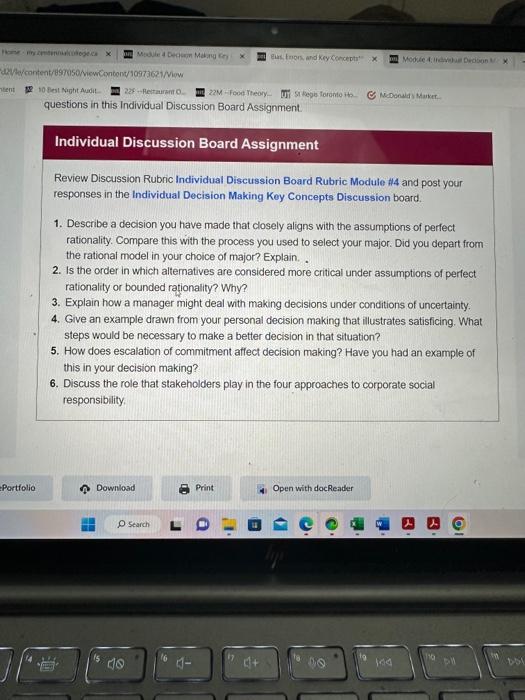 Solved Individual Discussion Board Assignment Revew | Chegg.com