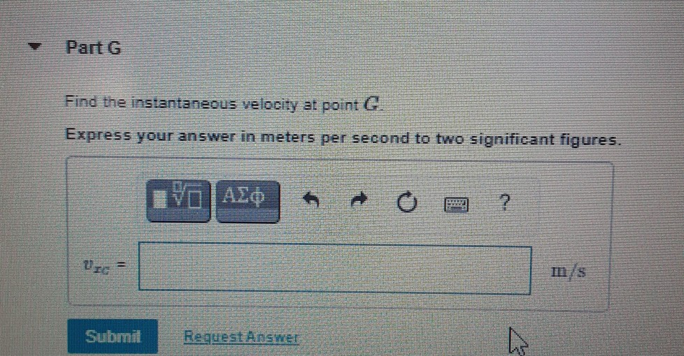 Solved Part E Find the instantaneous velocity at point E. | Chegg.com