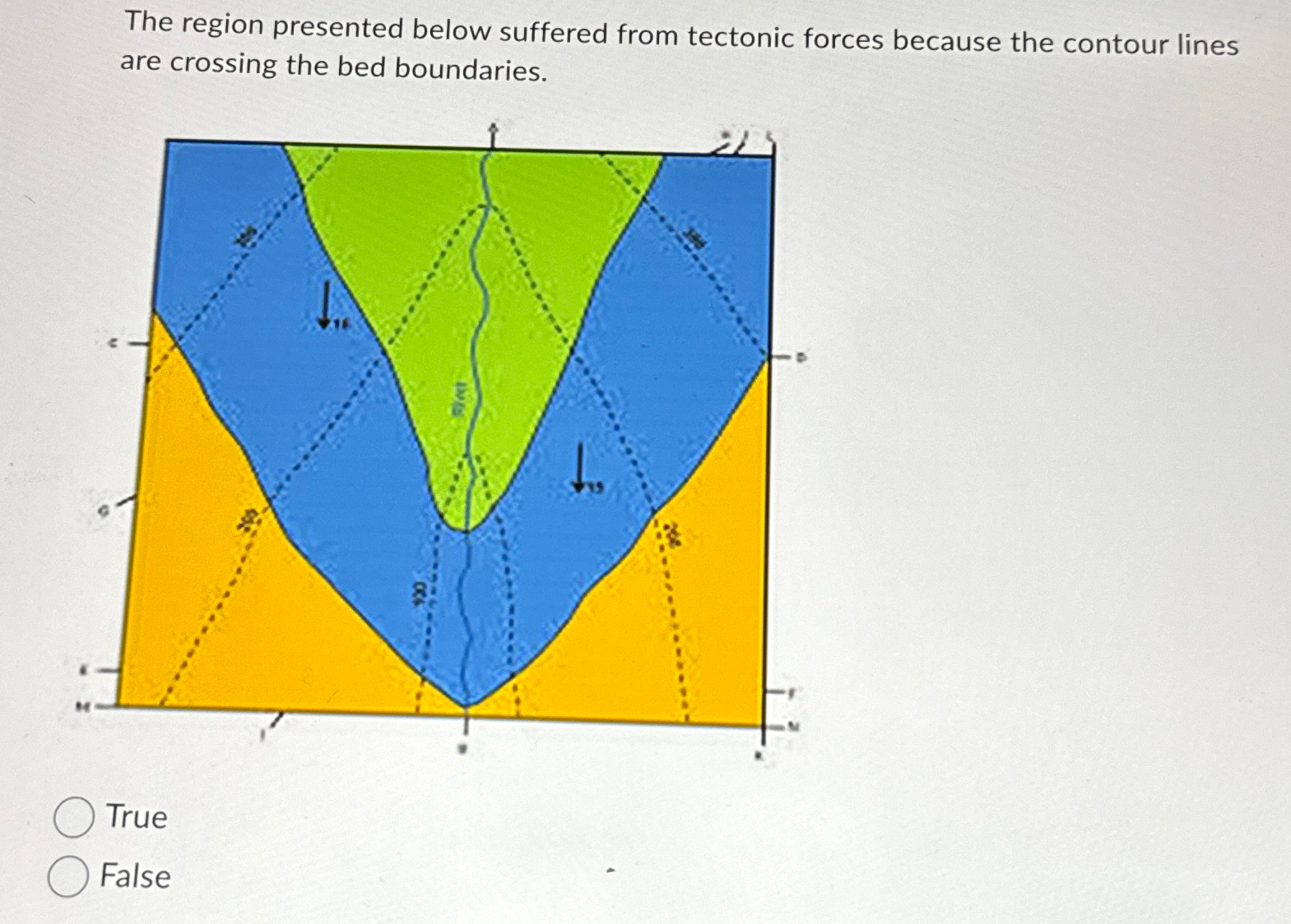 Solved The region presented below suffered from tectonic | Chegg.com