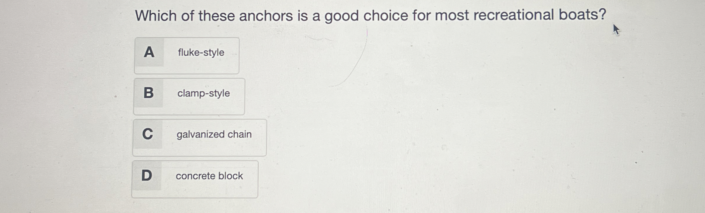 Solved Which of these anchors is a good choice for most | Chegg.com