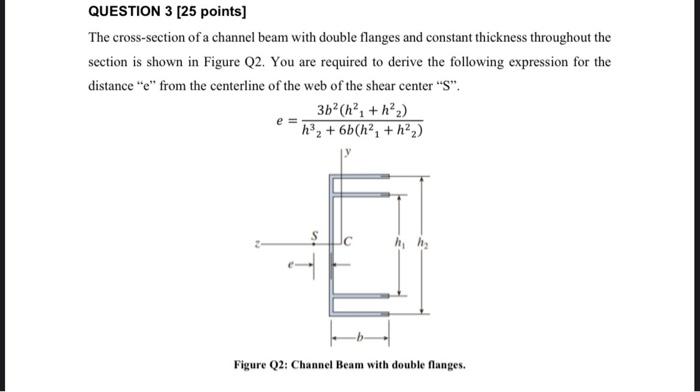 Solved QUESTION 3 [25 points] The cross-section of a channel | Chegg.com