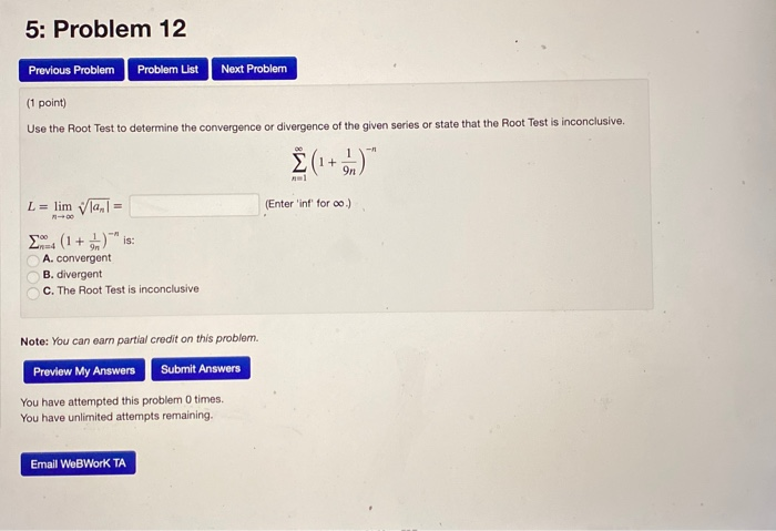 Solved 5: Problem 12 Previous Problem Problem List Next | Chegg.com