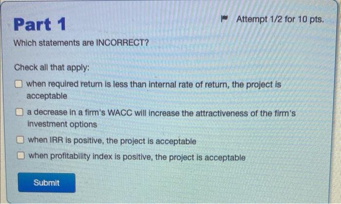 Solved Which statements are INCORRECT? Check all that apply: | Chegg.com