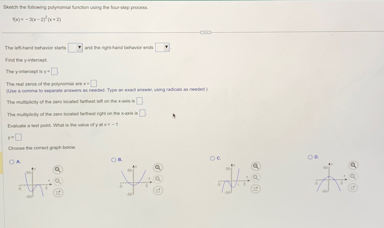 Solved Sketch the following polynomial function using the | Chegg.com