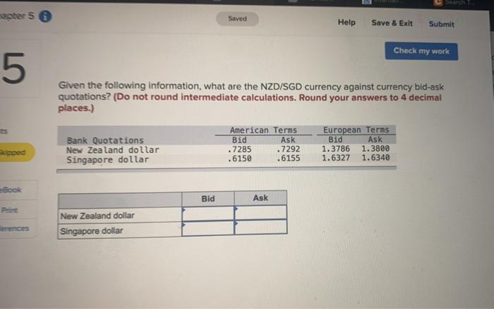 Solved ETCH apter 5 Saved Help Save & Exit Submit Check my | Chegg.com