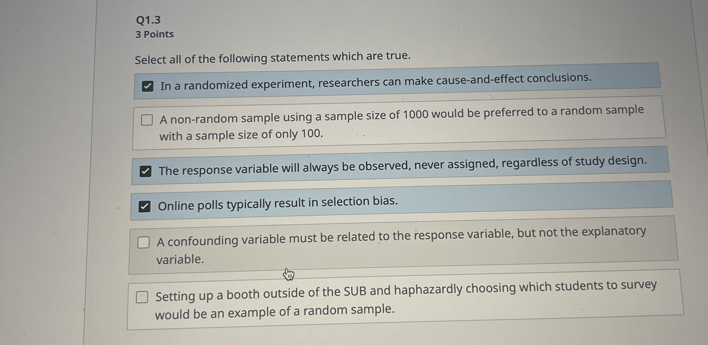 Solved Q1.33 ﻿PointsSelect all of the following statements | Chegg.com