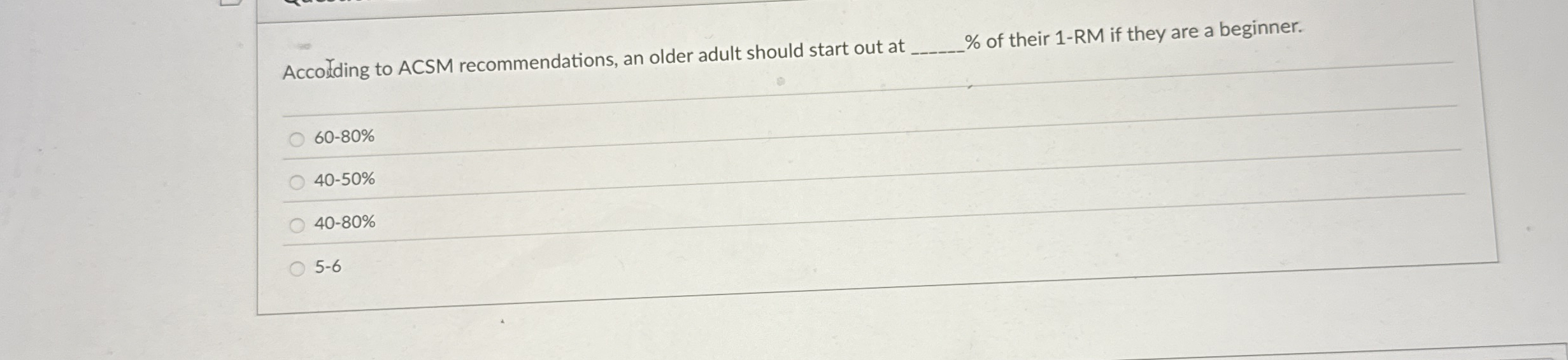 Solved Accolding to ACSM recommendations, an older adult | Chegg.com