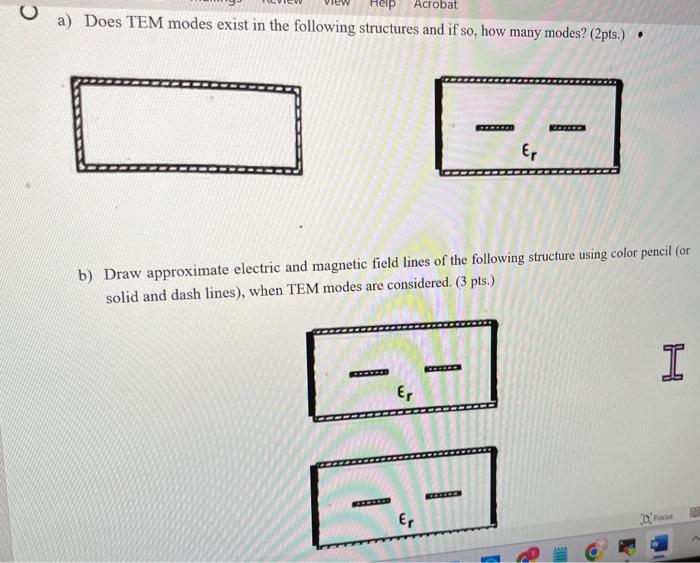Solved a) Does TEM modes exist in the following structures | Chegg.com