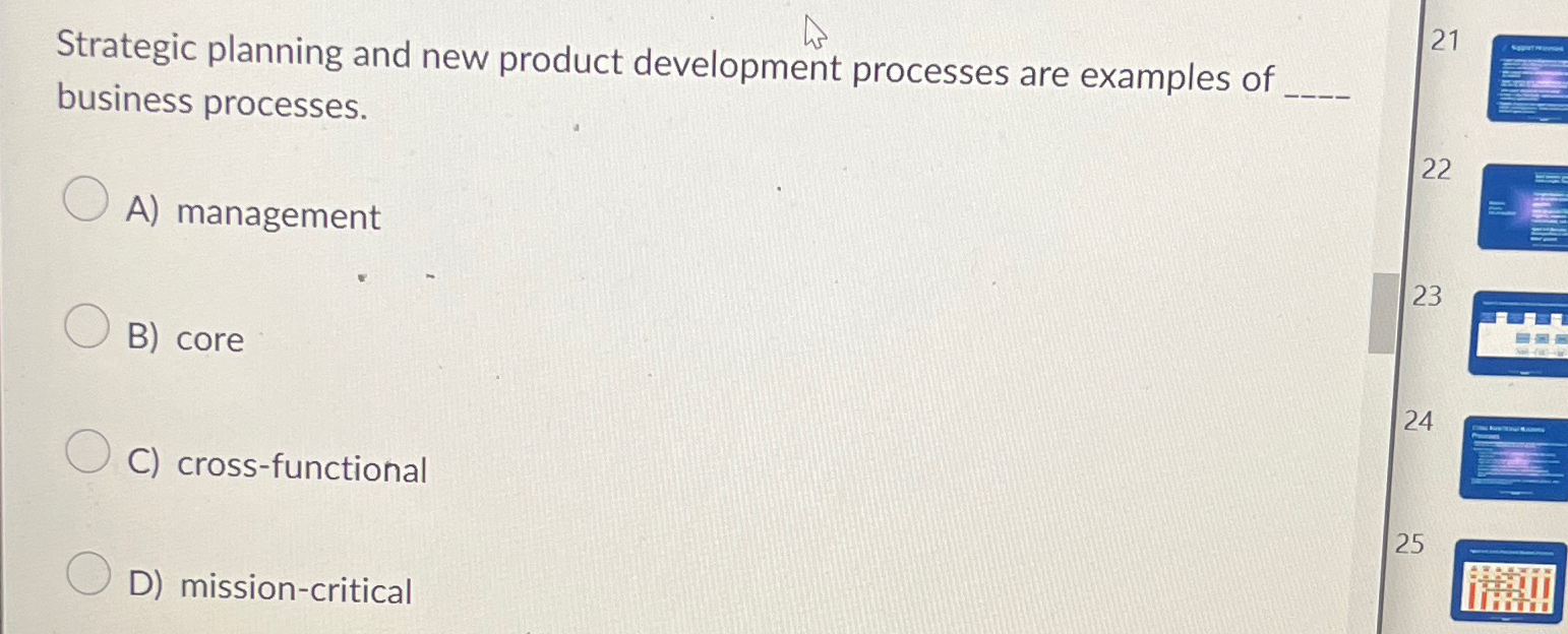 Solved Strategic planning and new product development | Chegg.com