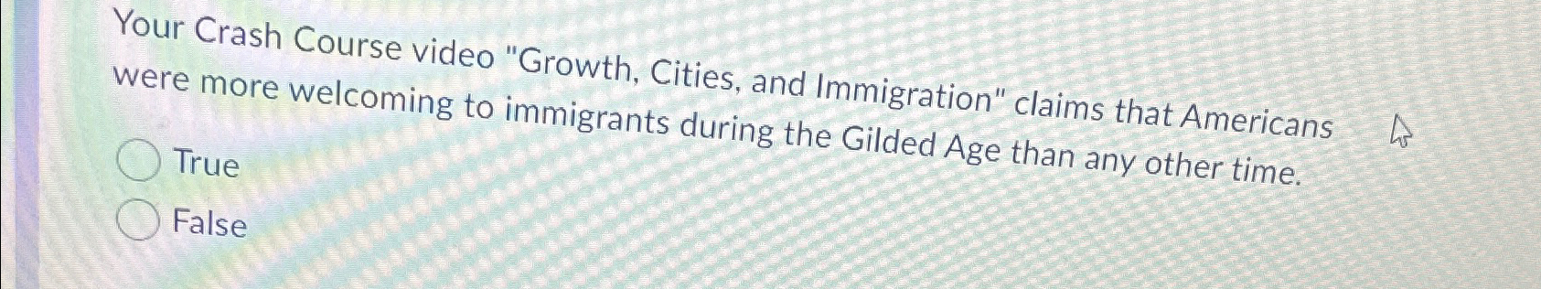 Solved Your Crash Course video "Growth, Cities, and | Chegg.com