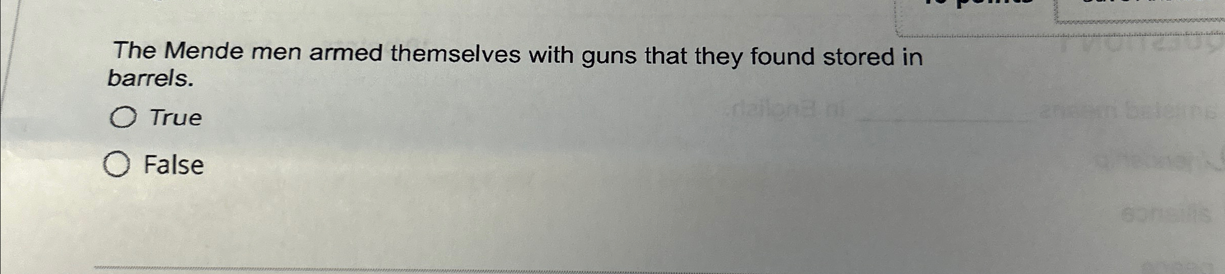 Solved The Mende men armed themselves with guns that they | Chegg.com