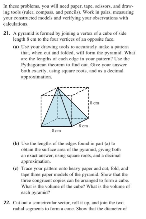 Solved In these problems, you will need paper, tape, | Chegg.com