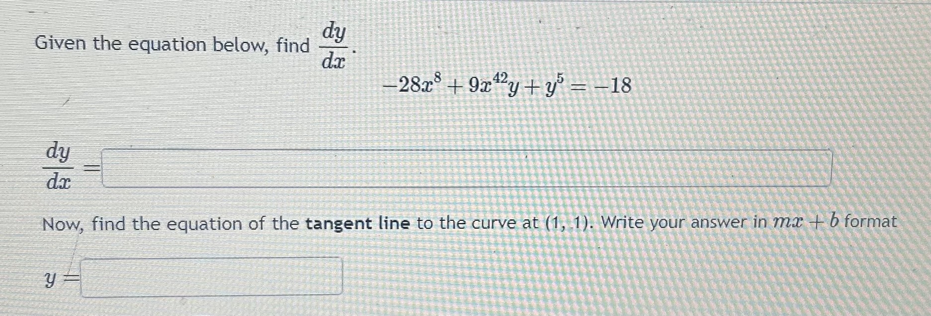 Solved Use implicit differentiation to determine dydx ﻿given | Chegg.com