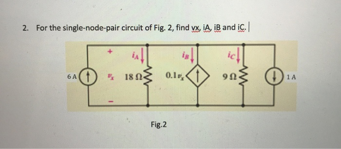 Solved 1. For the circuit shown in Fig. 1, solve for the | Chegg.com