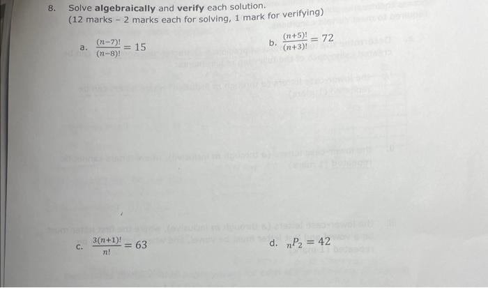Solved Solve algebraically and verify each solution. (12 | Chegg.com