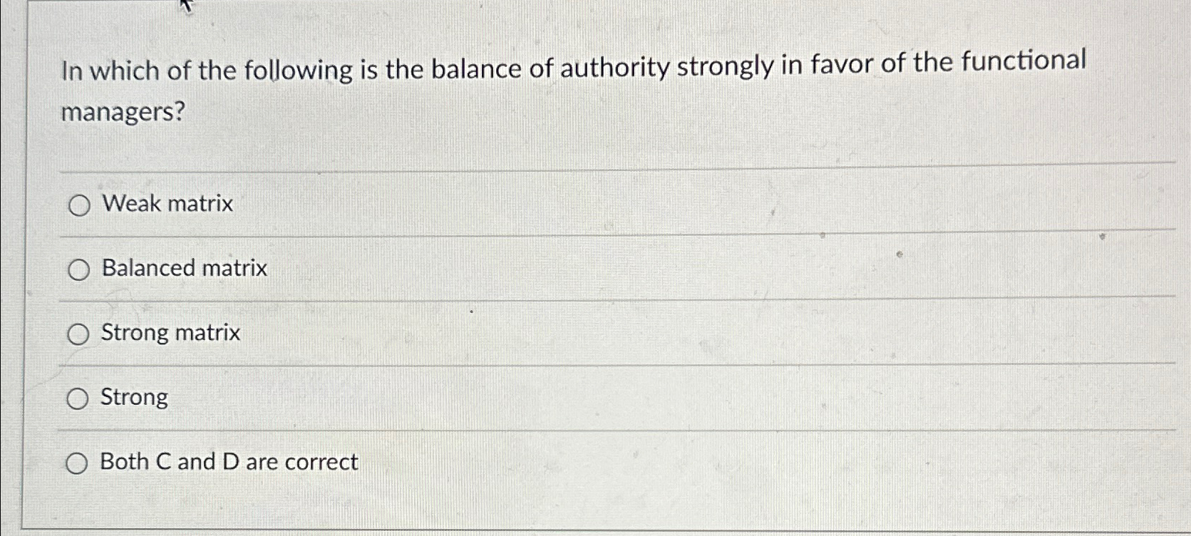 Solved In which of the following is the balance of authority | Chegg.com