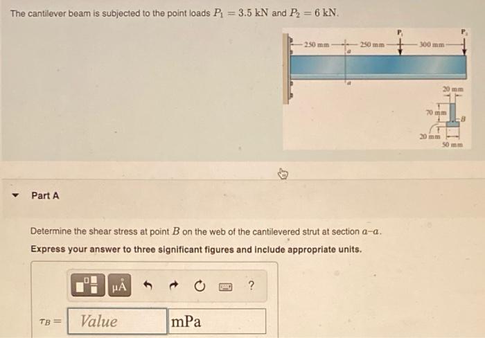 Solved The cantilever beam is subjected to the point loads P | Chegg.com