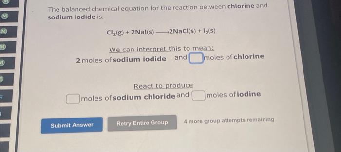 Solved Interpret the following equation for a chemical | Chegg.com