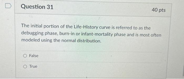 Solved The initial portion of the Life-History curve is | Chegg.com