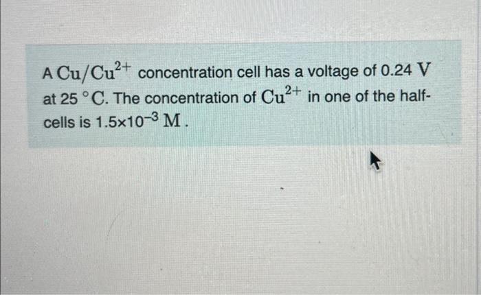 Solved What is the concentration of Cu2+ in the other | Chegg.com