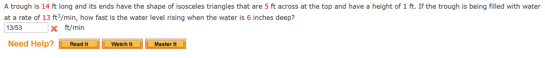 Solved A trough is 14 ﻿ft long and its ends have the shape | Chegg.com