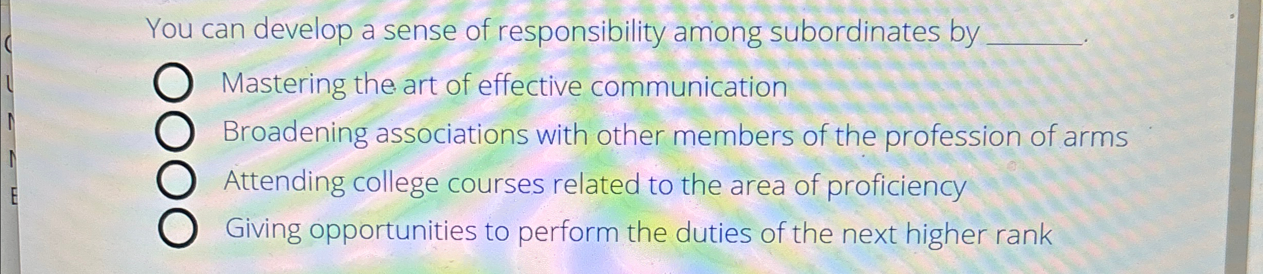 Solved You can develop a sense of responsibility among | Chegg.com