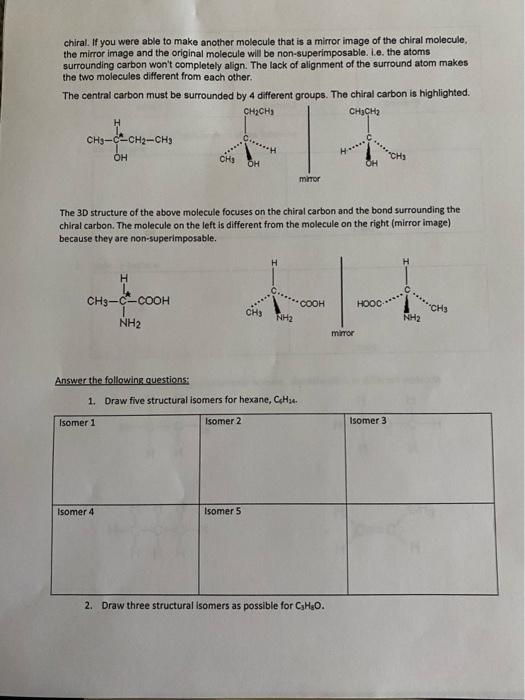Solved CHEM 1407: Isomers and Nomenclature Lab Activity What | Chegg.com