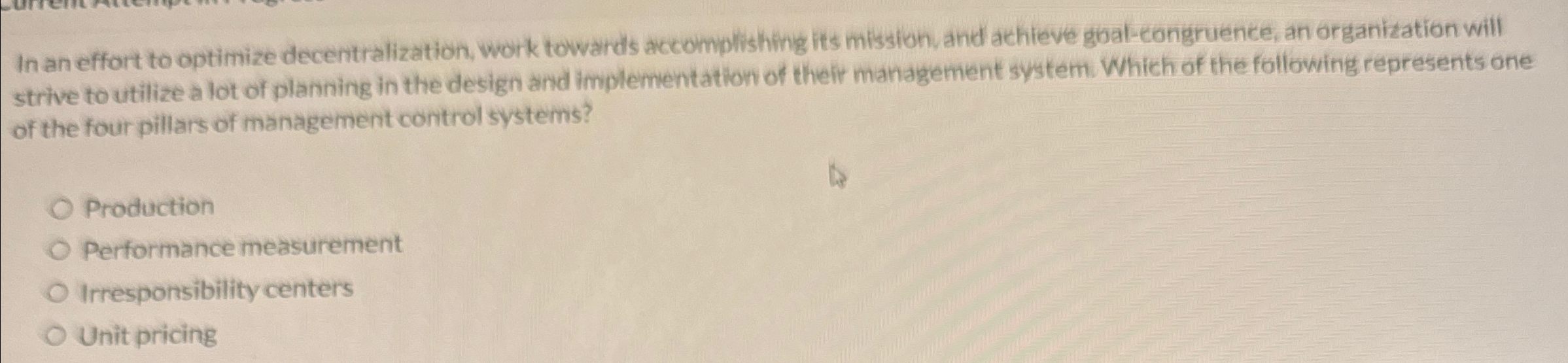 Solved In an effort to optimize decentralization, work | Chegg.com
